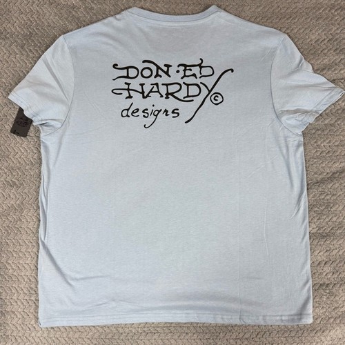 Ed Hardy Men’s T-Shirts Pierced Eagle Rhinestone EHM1100-129RS Sky Blue Size XL | eBay