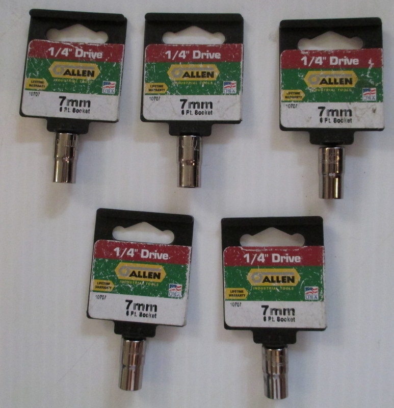 Allen brand 7mm hex socket lot of 5 10707 1/4 drive" | eBay