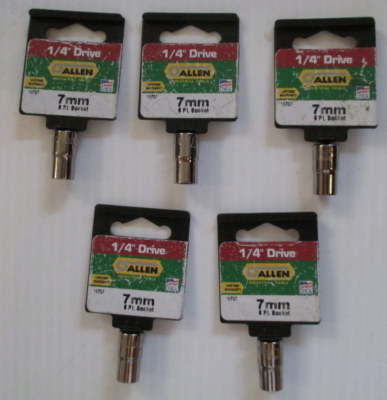 Allen brand 7mm hex socket lot of 5 10707 1/4 drive" | eBay