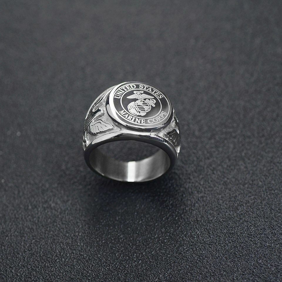 US Army Men Signet Stainless Steel USA Military Ring United States ...