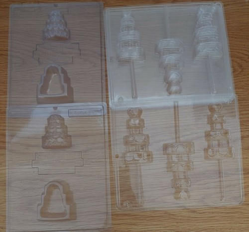 Lot of 5 Wedding Cake Chocolate Lollipop Molds + 3 Wedding Cake Pour ...
