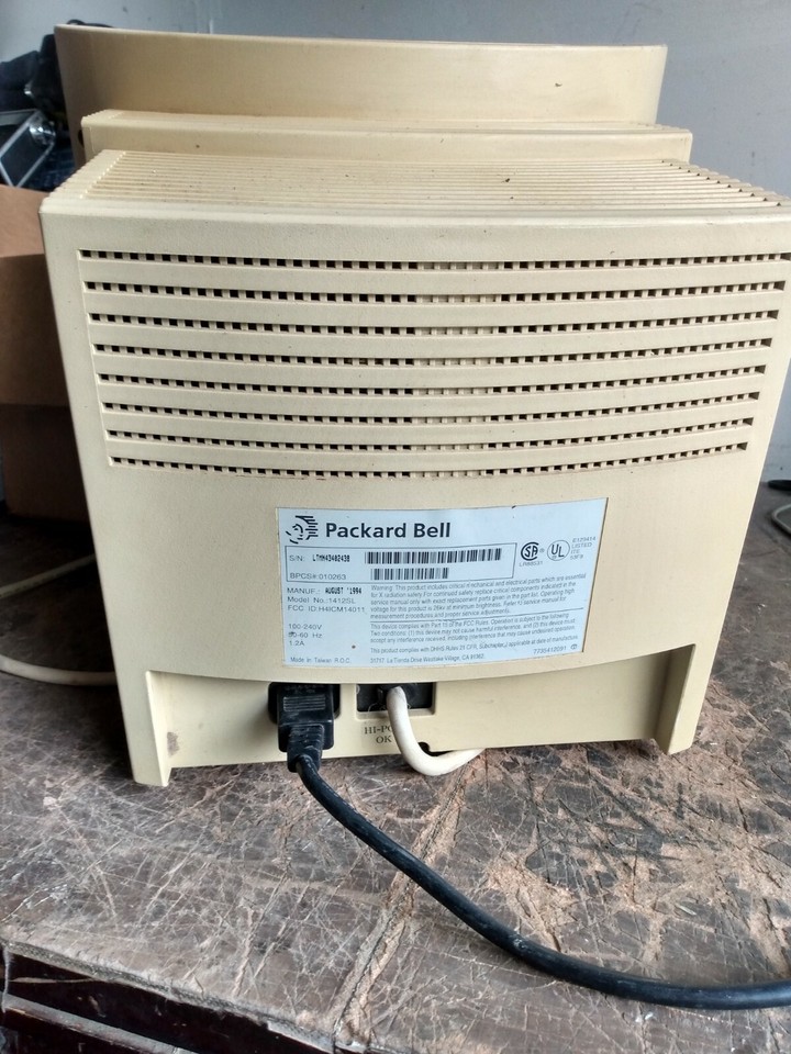 VINTAGE PACKARD BELL 1412SL MONITOR MFG 1994 | eBay