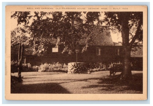 Well And Gardens Old Fairbanks House Dedham Massachusetts MA Vintage ...
