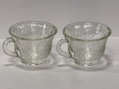 Set of 2 Indiana Glass Princess Clear Glass Punch Snack Replacement ...