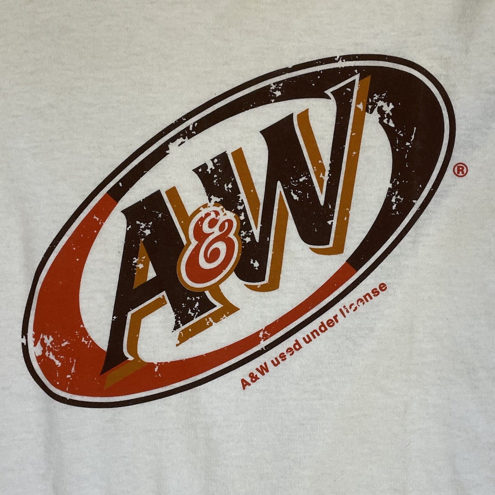 Vintage 90's A&W ~ ROOTBEER ~ Classic Logo White Short Sleeve Crew Neck ...