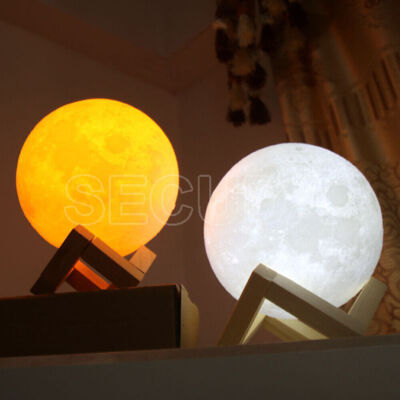 3D Printing LED Luna Night Light Moon Lamp Touch Control USB Charging ...