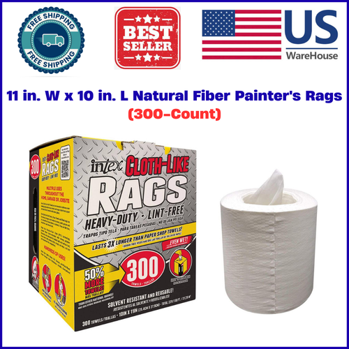 300 PACK Cloth-like Rags Painters Heavy Duty Disposable Cleaning Shop ...