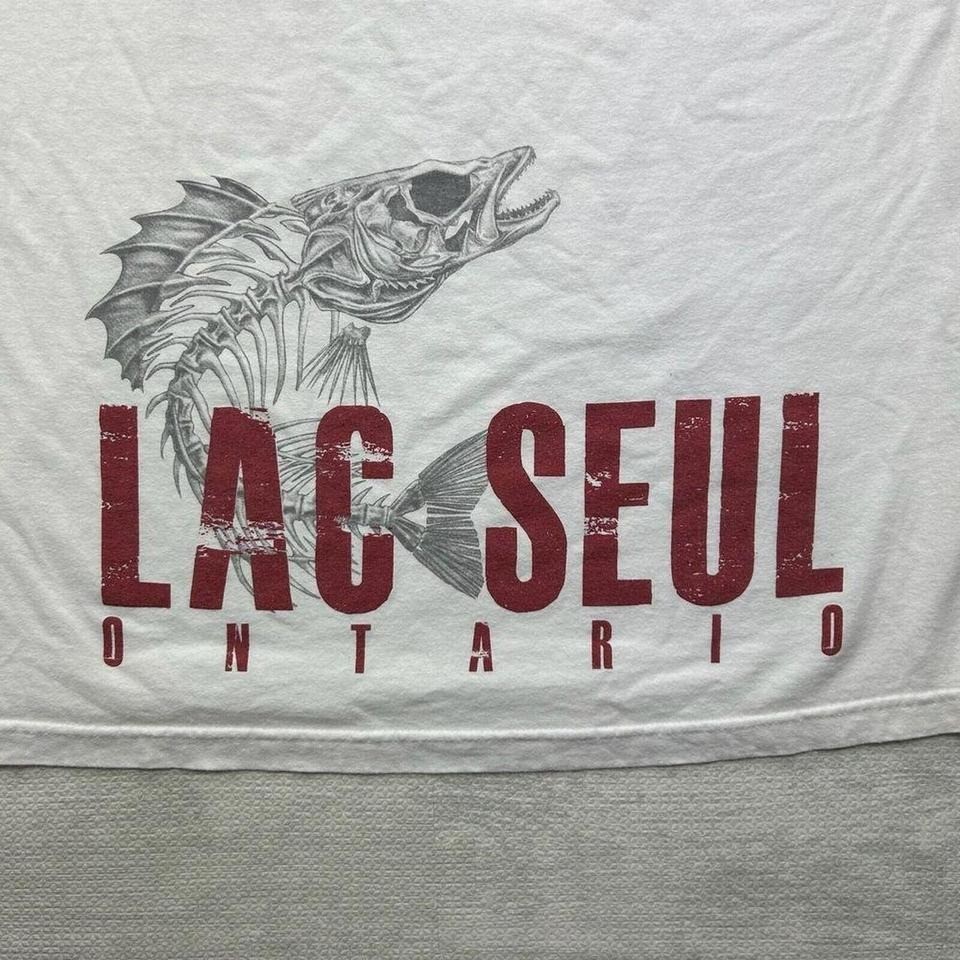 Silver Water Wheel Shirt Adult XL White Fish Bones Skeleton Lac Seul ...