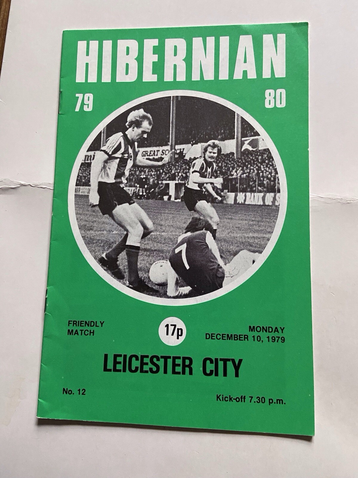 Hibernian V Leicester City Programme 10/12/1979- Friendly Match | eBay UK