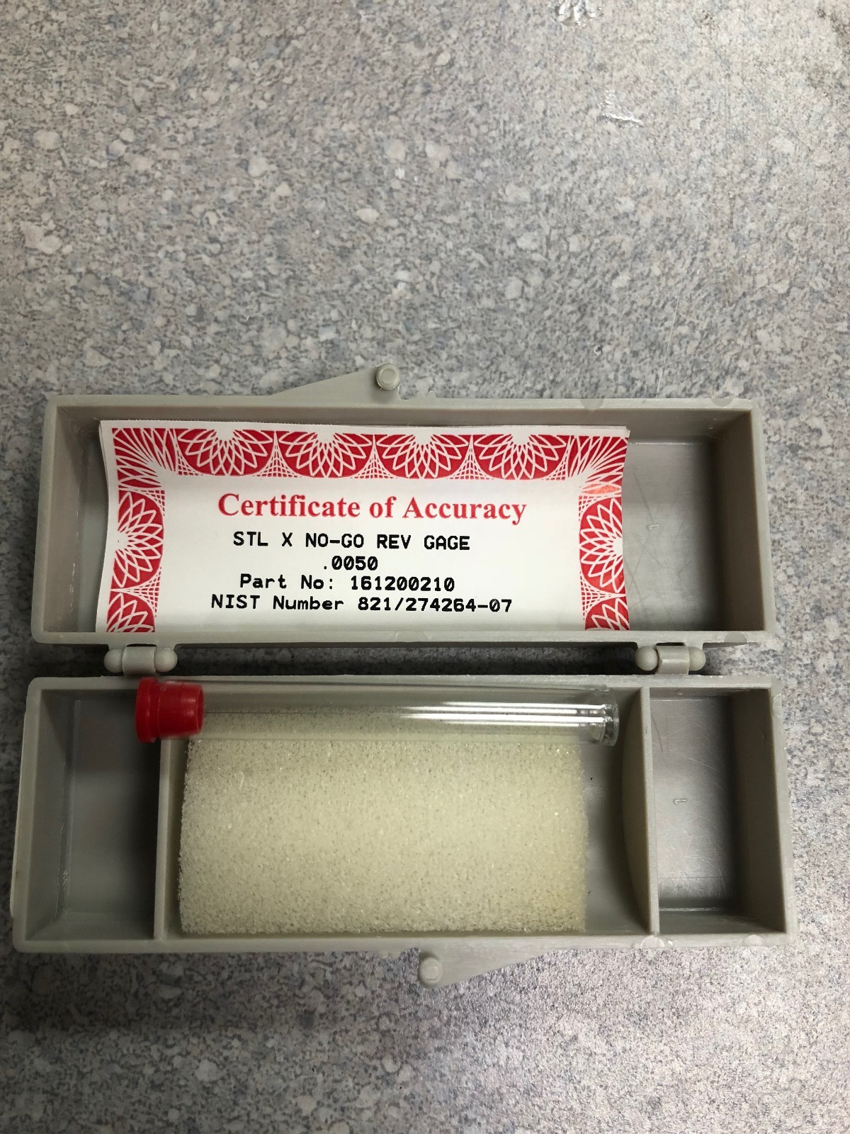 Vermont Gage STL X NO-GO Rev Gage 0050 P/N 161200210 | eBay