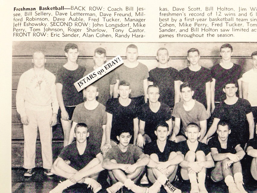 1962 DAVID LETTERMAN HIGH SCHOOL YEARBOOK, FRESHMAN YEAR, FAMOUS ...