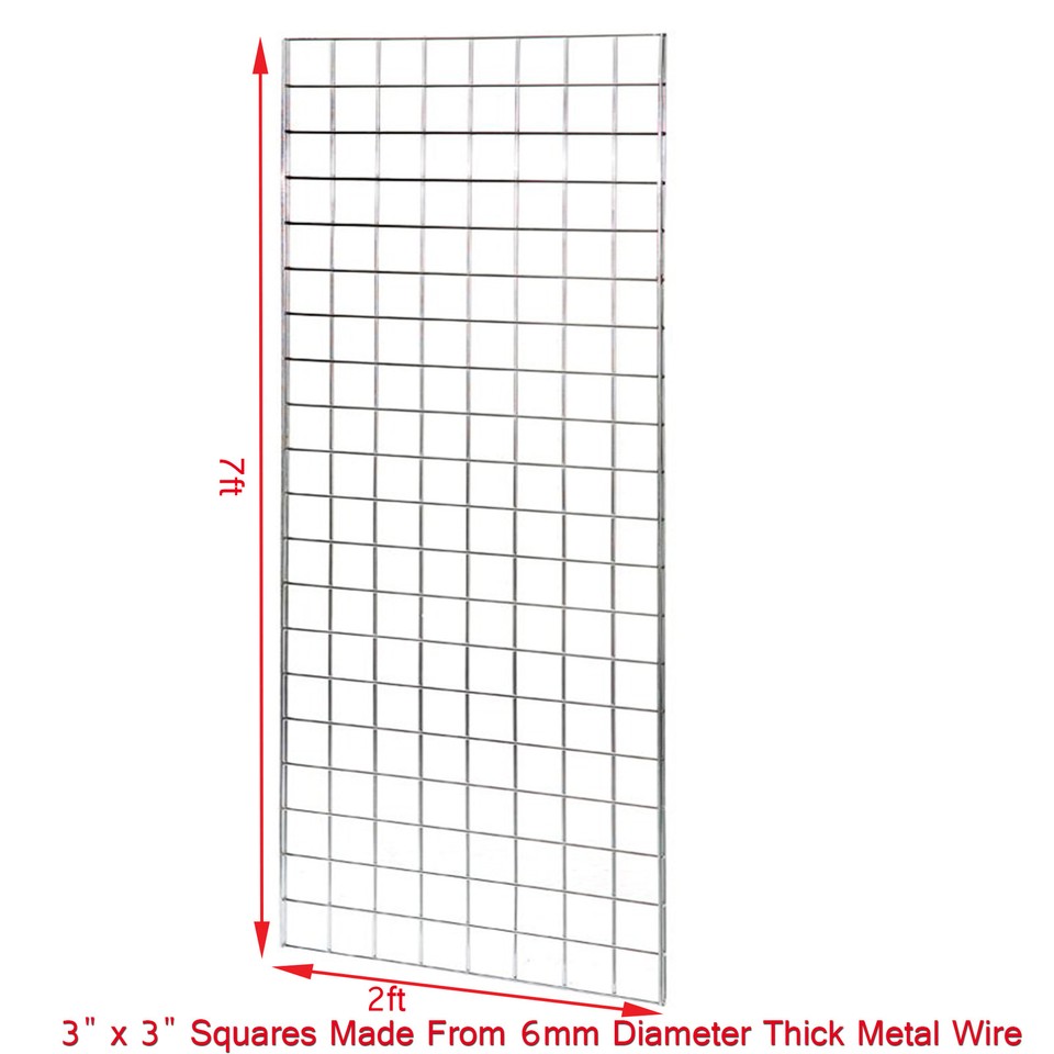 NEW HEAVY DUTY GRID MESH CHROME DISPLAY PANEL RETAIL SHOP 5 SIZES | eBay UK
