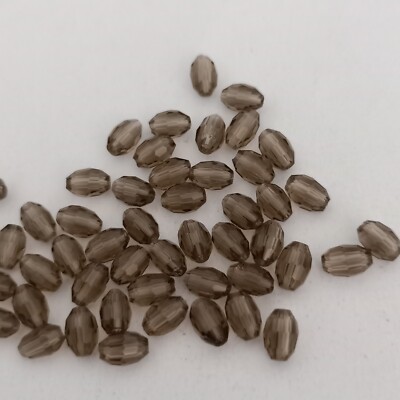 120pcs 6mm Gainsboro Grey Faceted Glass Oval Rice Beads AUS Free ...