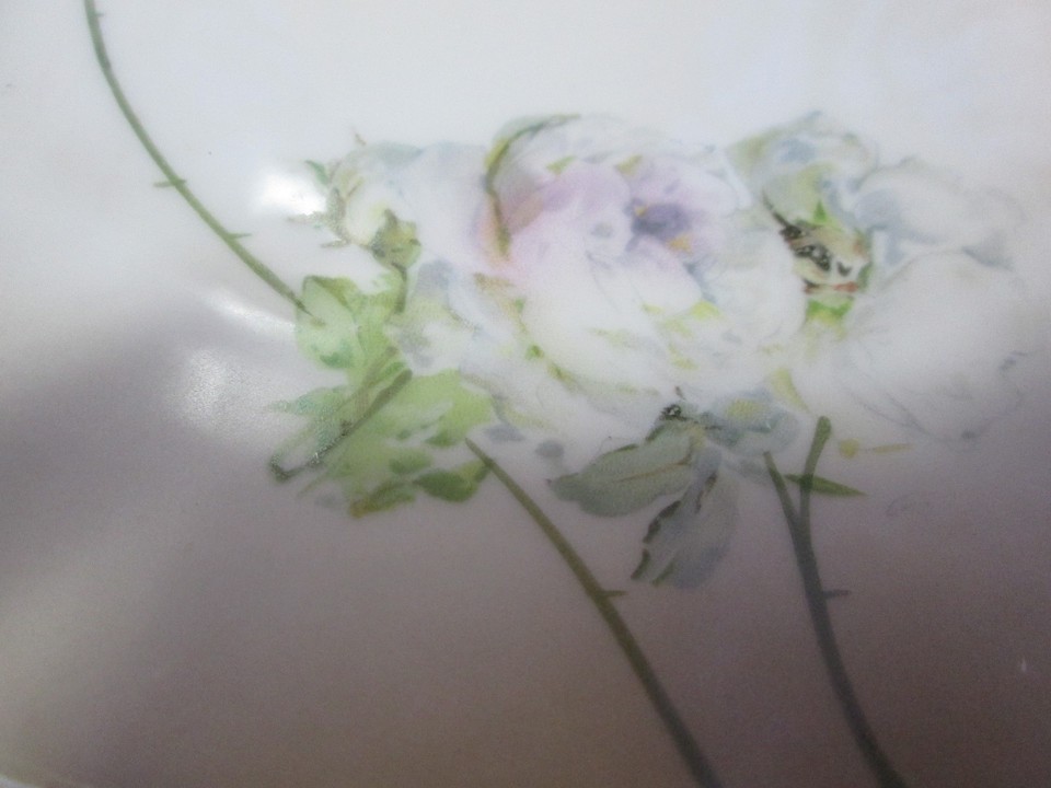 8 1/2" COTTAGE Plate ROMANTIC CHIC BLUSH PINK ROSES Z.S.& C. BAVARIA ...