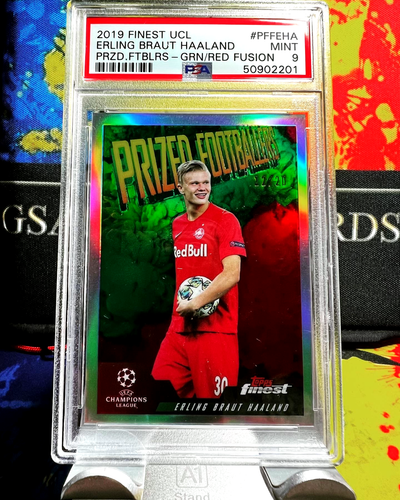 2019 Topps Finest Prized Footballers Haaland Green Red Fusion 12/20 ...