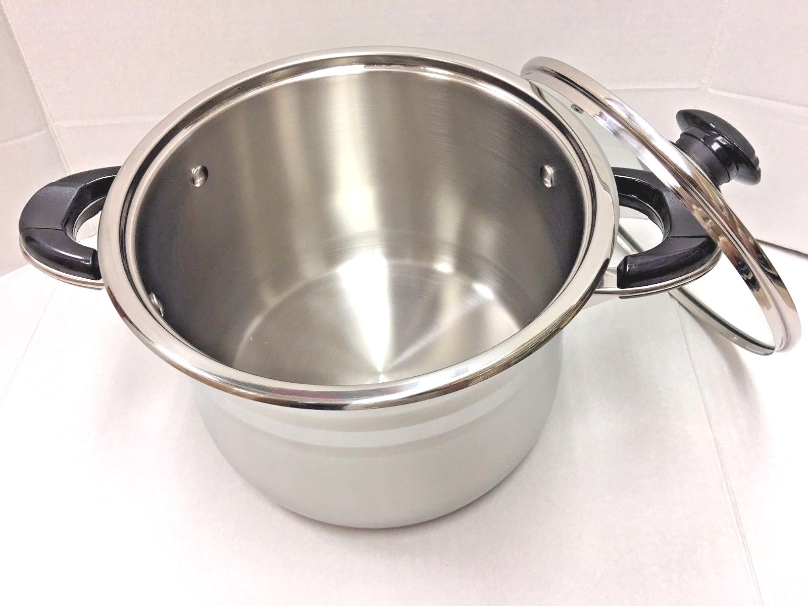 1 SET/ 2Pcs Quality18/10 Stainless Steel Pot w/Glass Lid Supper ...