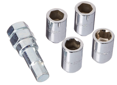 7/16-20 White Knight 2802-4 Chrome Tuner Acorn Lug Nut with Key - 4 ...