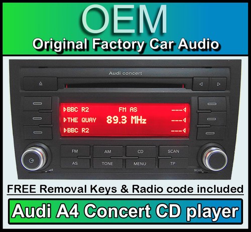 Audi A4 CD player, Audi A4 Concert car stereo head unit with radio code + keys | eBay UK