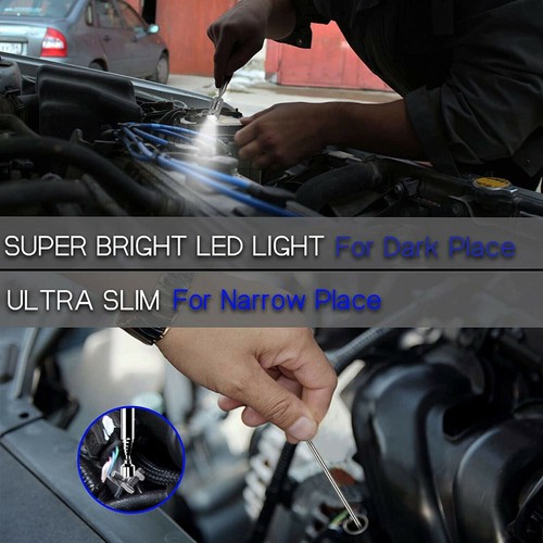 4 Magnetic Telescoping Pickup Rod Tool LED Light Grabber Stick ...