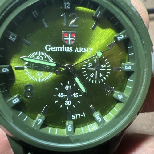 Genius Army Watch #577-1 Green Dial And Strap New Never Worn Free ...