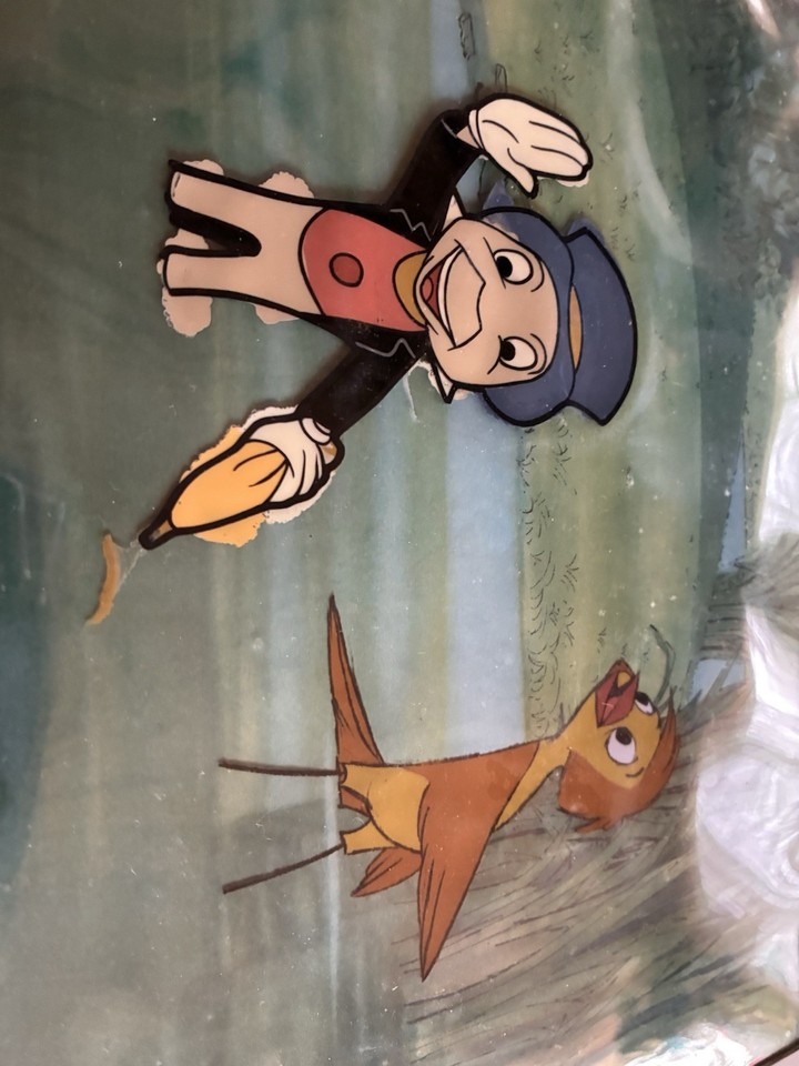Disney Pinocchio 1940 Animation Cel Jiminy Cricket & Bird | eBay