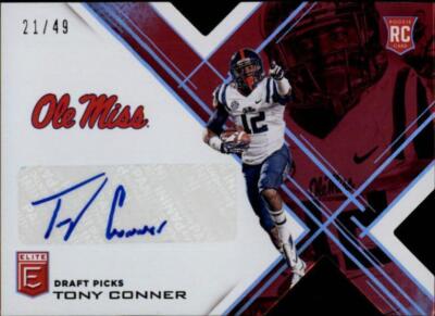 2017 Elite Draft Picks Autograph Status DieCut Red 264 Tony Conner RC ...