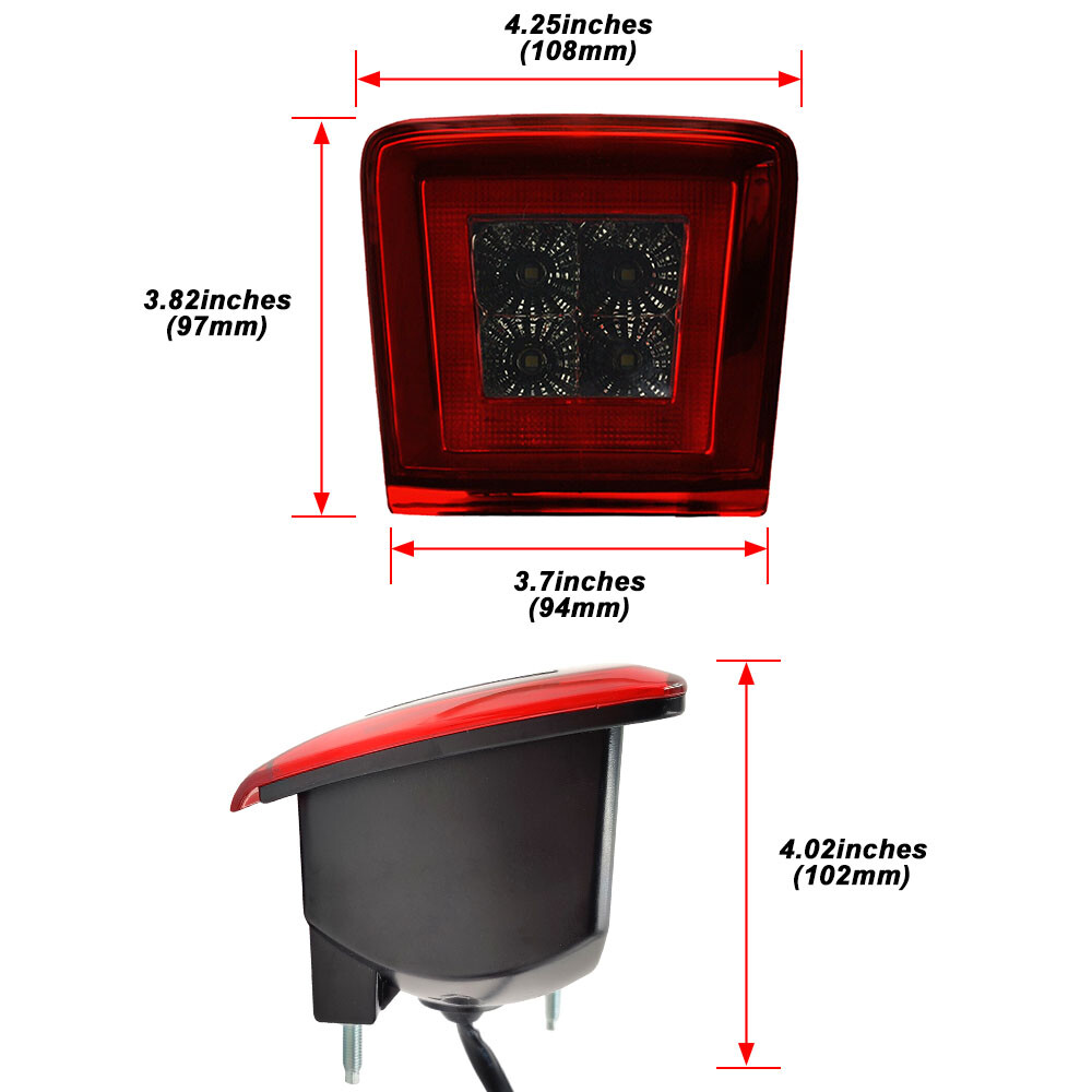 Red + Smoked 3in1 LED 4th Brake Light Fog Reverse Lamp For Nissan 370Z ...