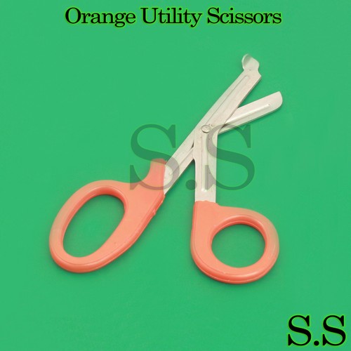 10 Pcs Orange Utility Scissors 7.25" Multi-Purpose DIY EMS EMT Shears ...