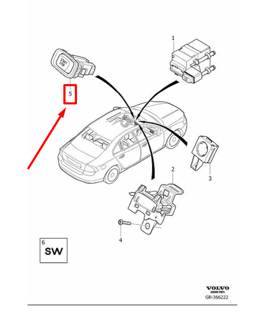 Volvo V40 Genuine Engine Start Stop Button Switch 31456645 for sale ...