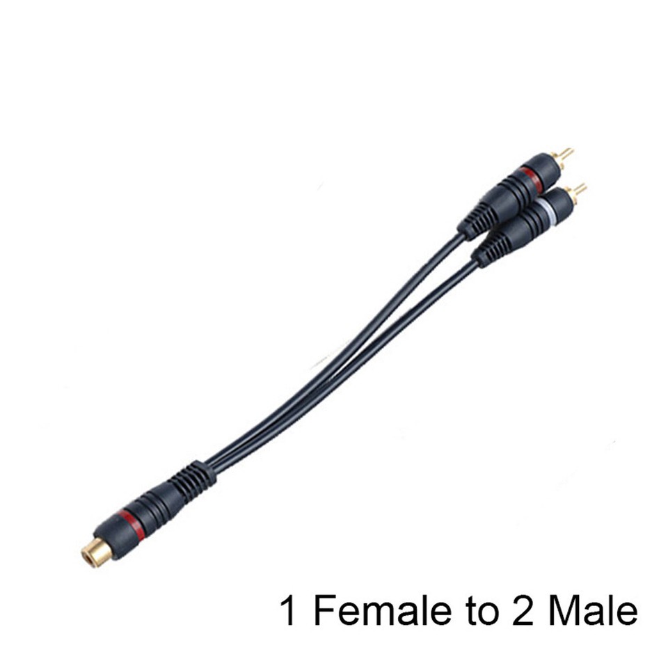 RCA 1 Male to 2 Female Audio RCA 1 Female to 2 Male Y-Converter ...