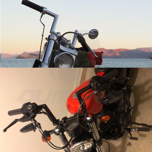 Chrome Drag 1" Z Bar Handlebars for Harley Chopper Softail Dyna ...