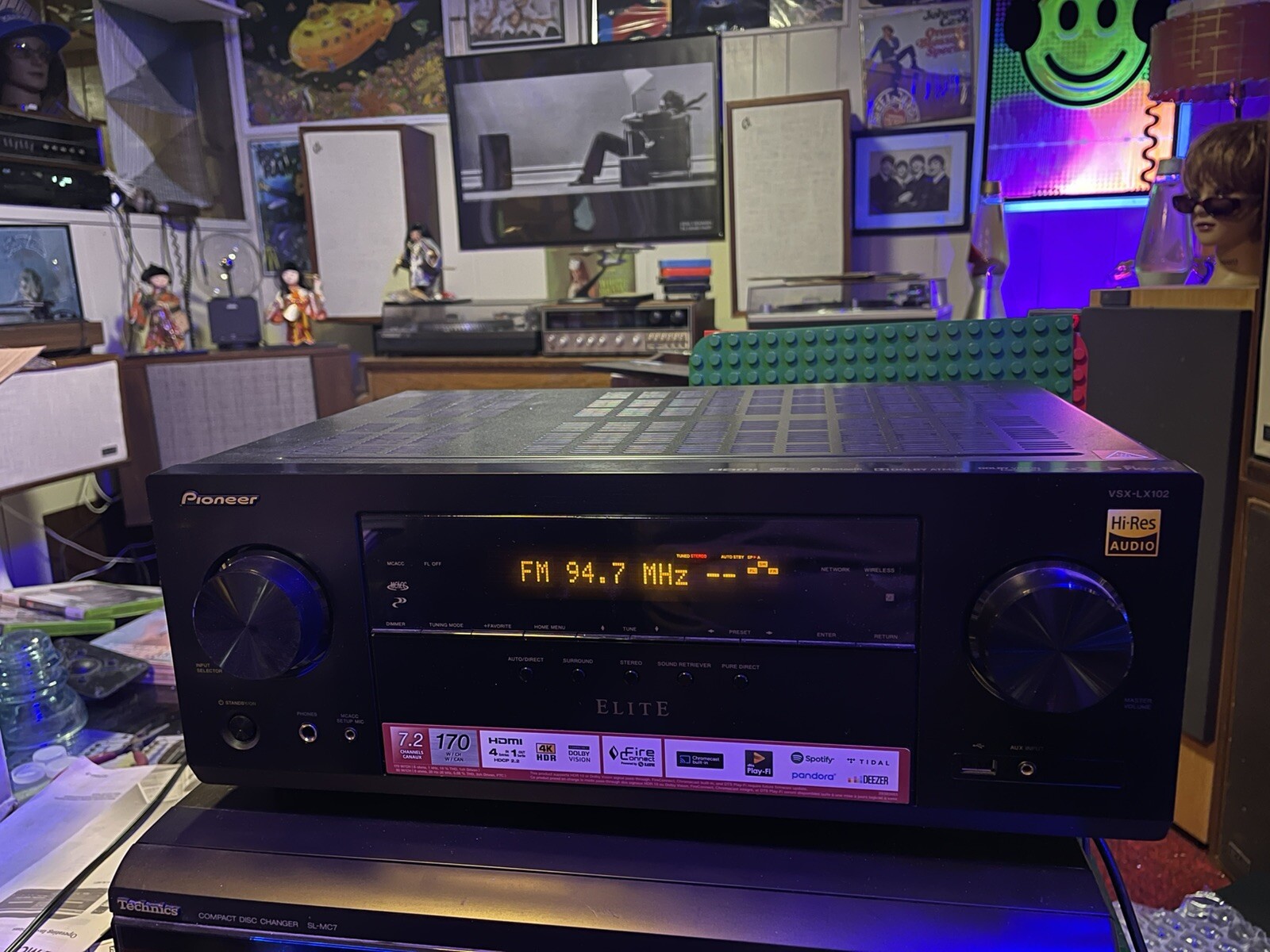 Pioneer Elite VSX-LX102 7.2 4K Home Theater Stereo Receiver Wi-Fi ...