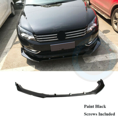 Bright Black Front Bumper 3-Stage Lip Spoiler Fit For VW USA Passat B7 ...