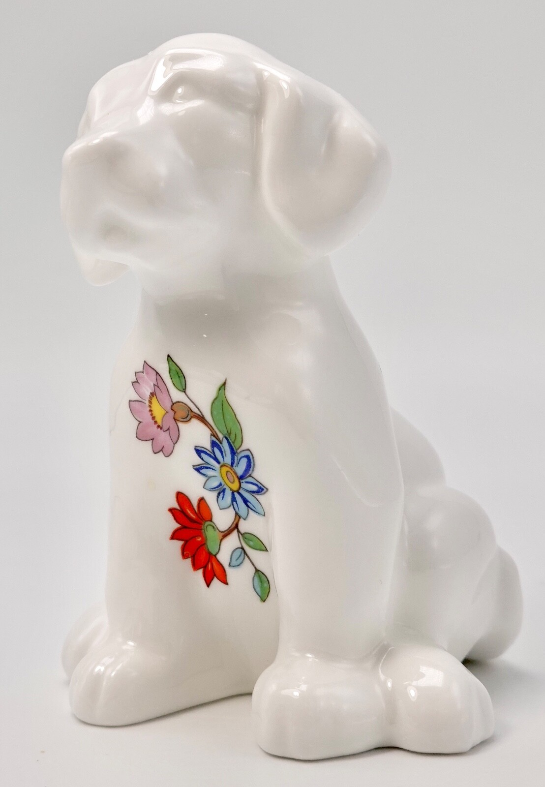 Bone China Dog Figurine 4 inch White with Florals Aynsley England | eBay