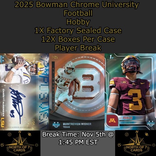Deuce Alexander 2025 Bowman Chrome University Football Hobby 1X Case ...