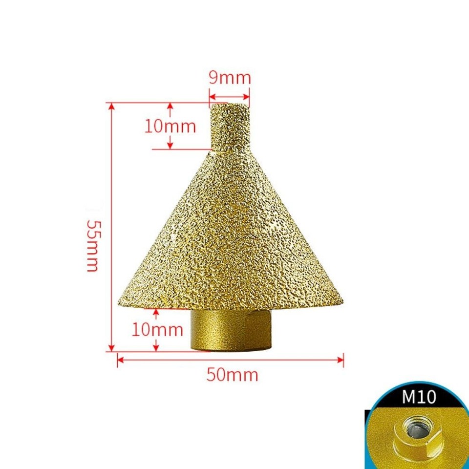 Grinding Head Diamond Beveling Chamfer Bit M10 Thread Hole Opener Bit ...