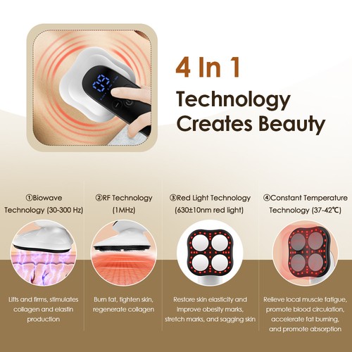 4 In 1 Cordless Electric Fat Remover Body Massager For Belly Waist Slim ...