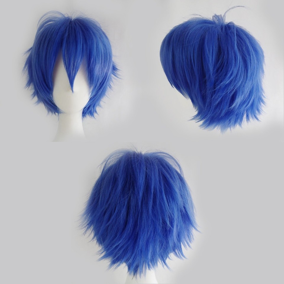 US Popular Short Anime Cosplay Wig 100% Synthetic Hair Thick Straight ...
