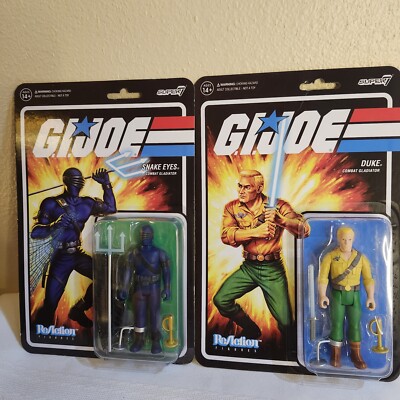gi joe super 7 reaction figures Arena Battle Snake Eyes & Duke. Lot Of ...