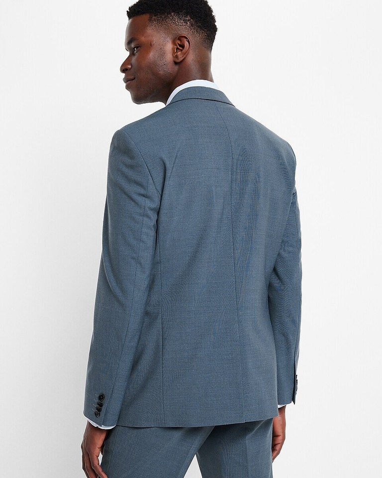 NEW EXPRESS $298 DUSTY BLUE EXTRA SLIM WOOL BLEND MODERN TECH SUIT ...