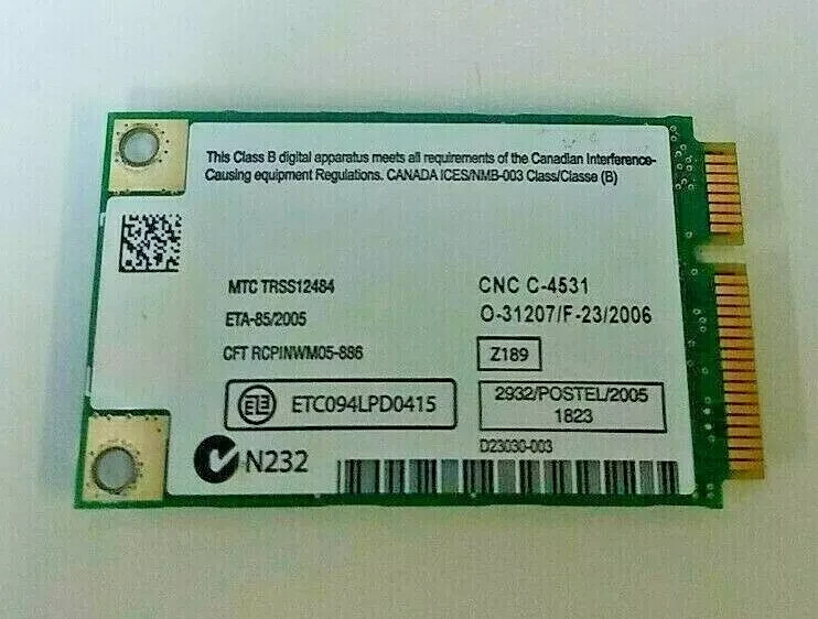 Intel PRO/Wireless WI-FI 3945ABG Mini PCI Express Card WM3945ABG | eBay