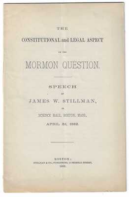 James W Stillman / Constitutional and Legal Aspect of the Mormon ...