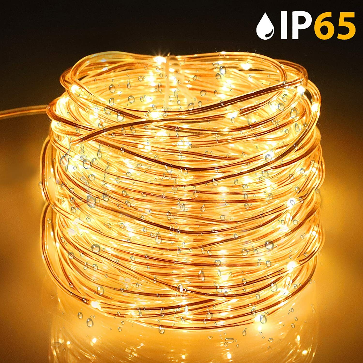 Solar Str|ing Lights,Updated 100 LED 33 feet 8 Modes Solar Fairy Lights ...