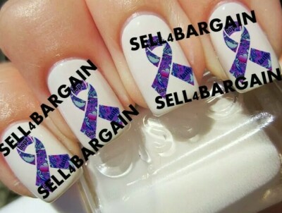 Purple Ribbon Lymphoma Hodgkins All Cancer Faith, Love, Hope》Nail Art ...