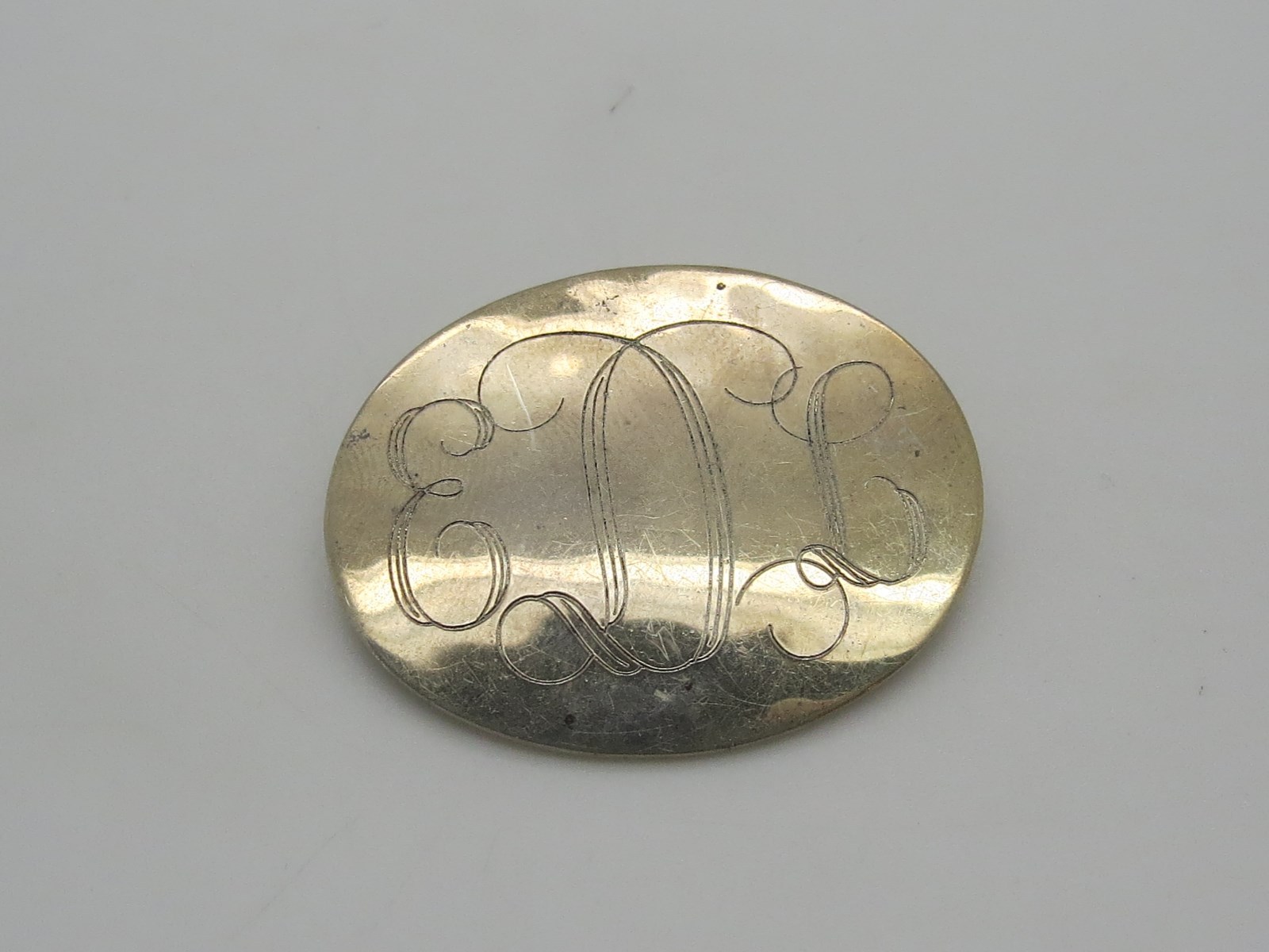 Vintage "EDL" Initials Plate Sterling Silver .925 Pin/ Brooch 9.5 grams ...