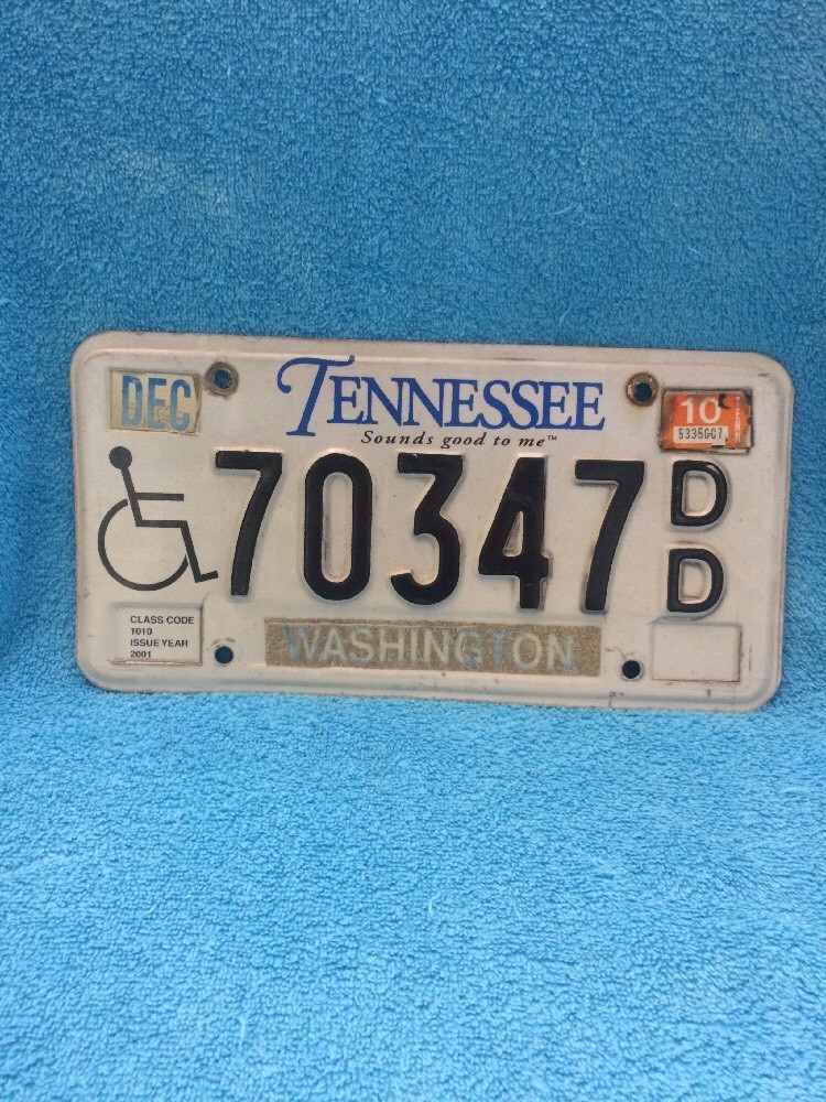 2010 Tennessee Handicap Wheelchair License Plate 70347DD | eBay