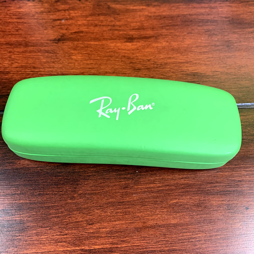 Ray-Ban Hard Shell Glasses or Sunglasses Case Green with Red Felt ...