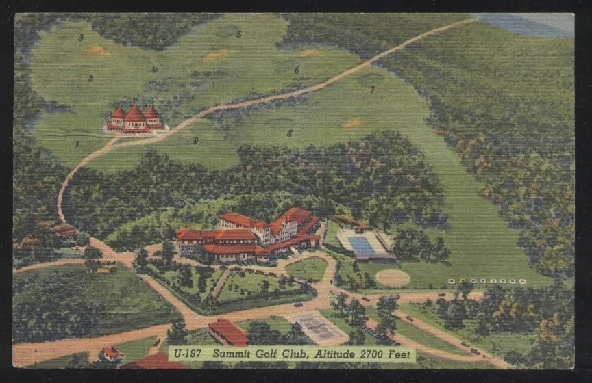 Postcard UNIONTOWN PA Summit Hotel & Golf Country Club Aerial view 1930 ...