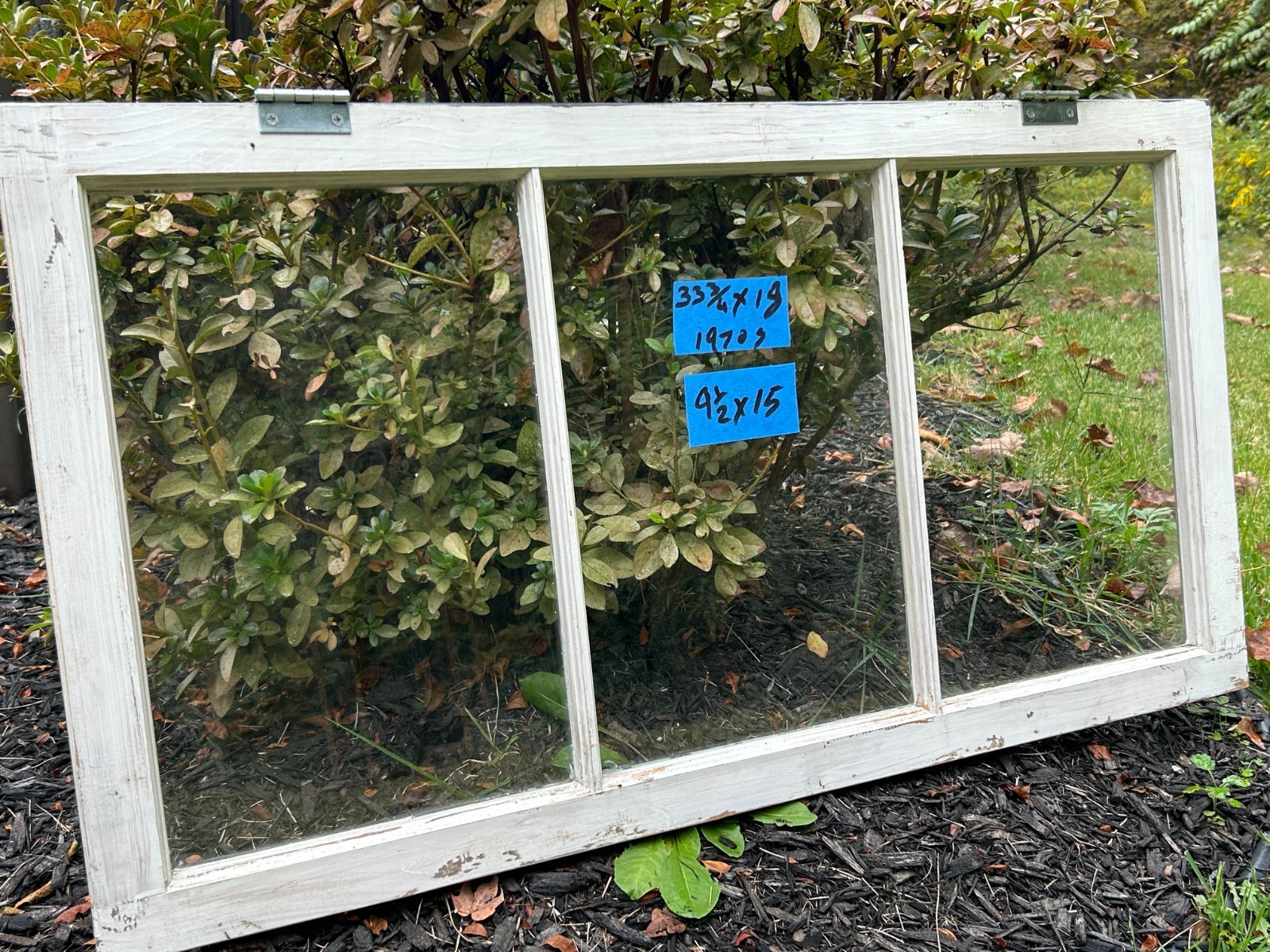 1 - 33-3/4 x 18 Vintage Basement Window Sash 3 pane Frame 1970s Arts ...