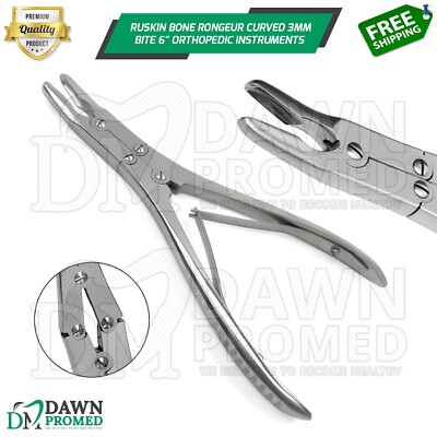 Ruskin Bone Rongeur Curved 3mm Bite 6" Orthopedic Surgical Instrument ...